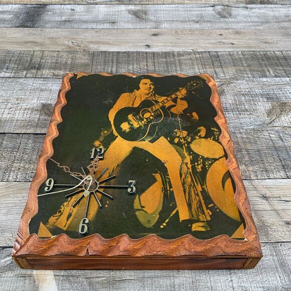 Wall Decor | Vintage Elvis Presley Wooden Clock | Poshmark